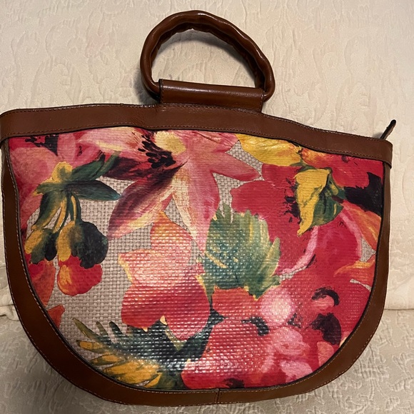 Patricia Nash | Bags | Patricia Nash Spring Multi Straw Oliena Satchel ...